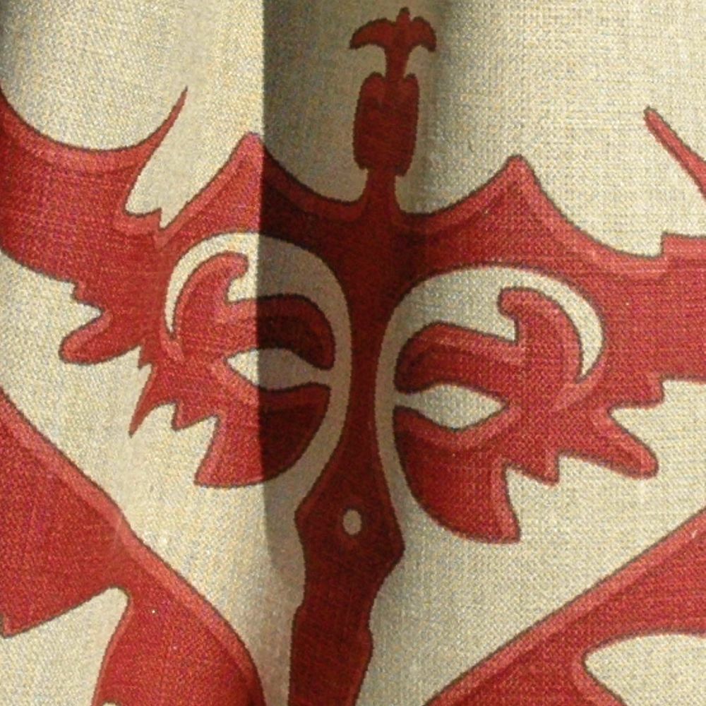 Hand printed fabric - Damascus Linen