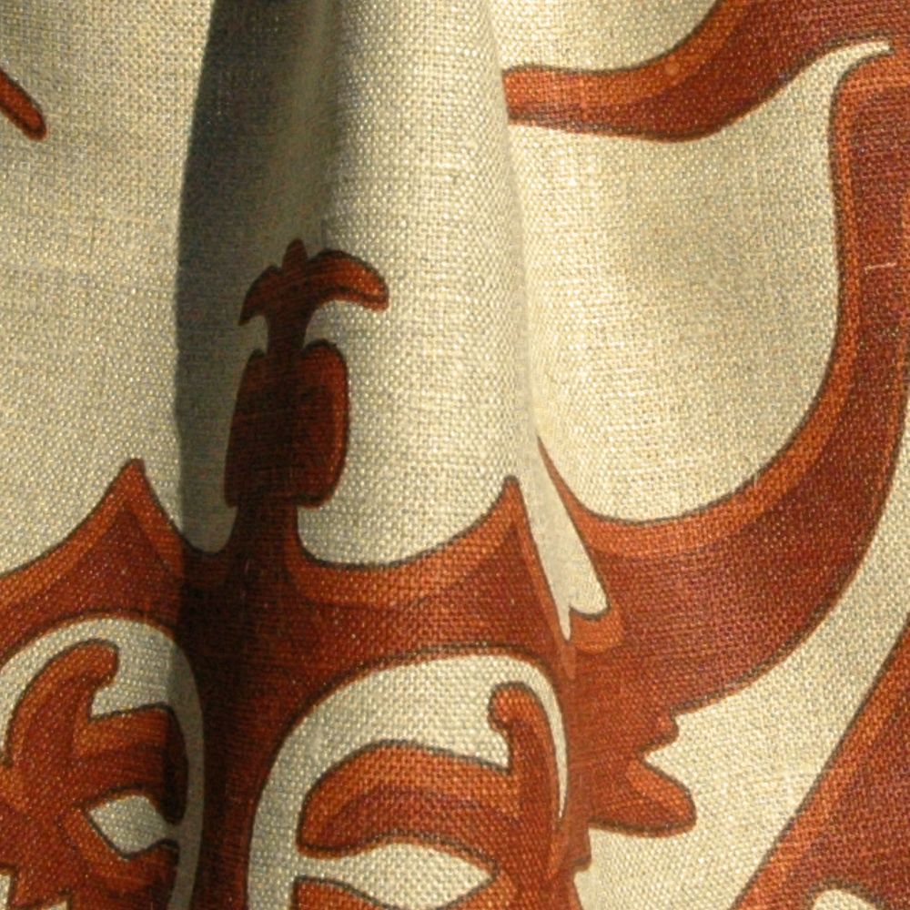 Hand printed fabric - Damascus Linen